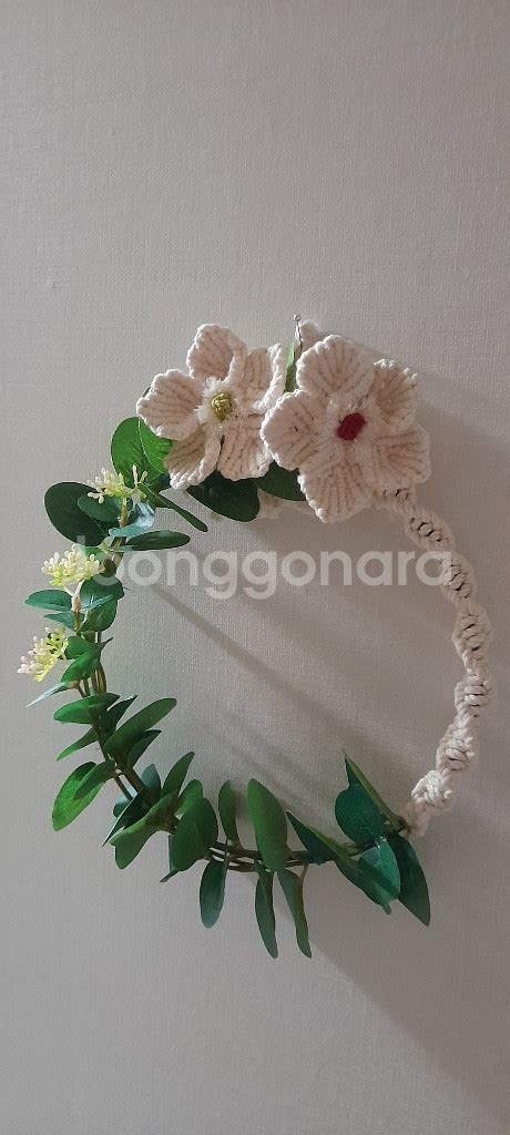 [핸드메이드]마크라메 꽃리스 월행잉 인테리어장식품 인테리어소품 중고나라