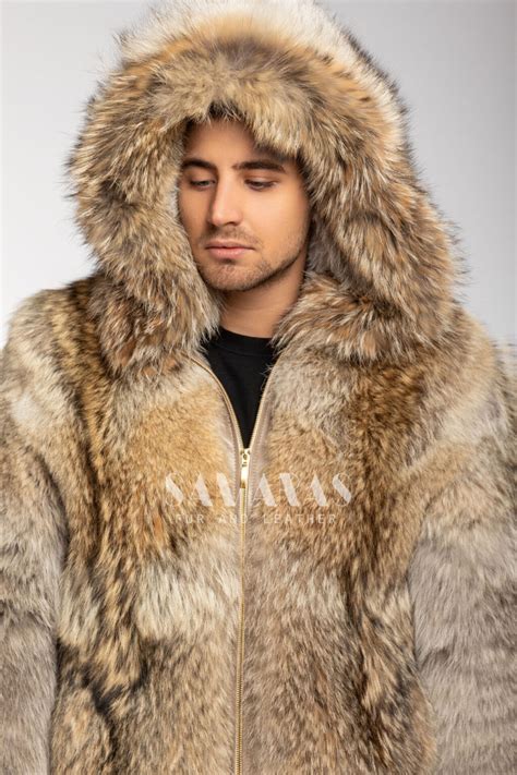 Eliott Mens Full Skin Montana Coyote Unisex Fur Jacketcoat With