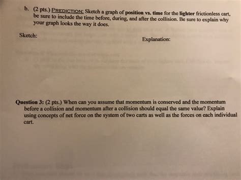 Solved Pre Lab Activity Predictions Of Motion And Chegg Com