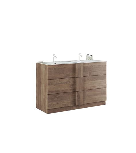 Conjunto De Baño Mueble Espejo Doble Lavabo Jupiter Mercure 122 X 86 X 47 Cm