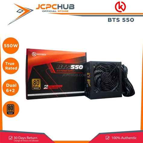 Keytech BTS 550 550 Watts True Rated ATX Power Supply Unit 550W ATX PSU For Desktop Gaming