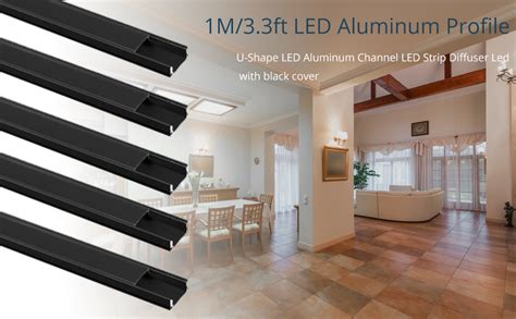 Allmeter 6 Pack Led Strip Diffuser U Shape 1m33ft Indoor Aluminium