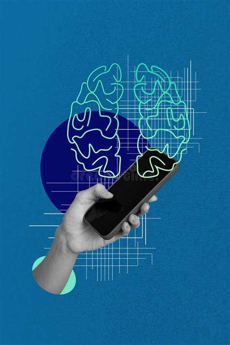 Vertical Photo Collage Of Hand Hold Phone Device Artificial
