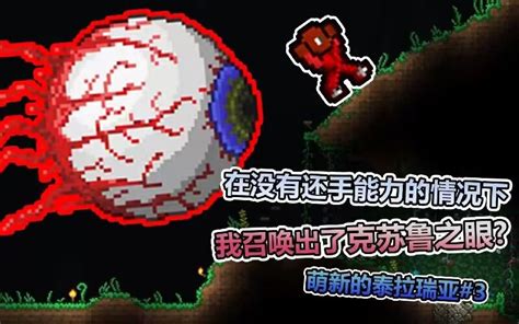 我召唤出了克苏鲁之眼！？？萌新试玩泰拉瑞亚第三集 夏天y 夏天y 哔哩哔哩视频