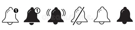 Conjunto De Iconos De Timbre De Notificación Stock De Ilustración