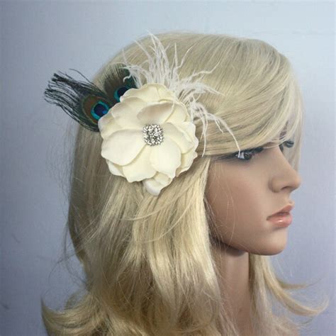 Peacock Hair Clip Etsy