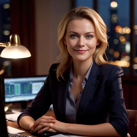 Premium Photo | Businesswoman working in office at night overtime corporate work