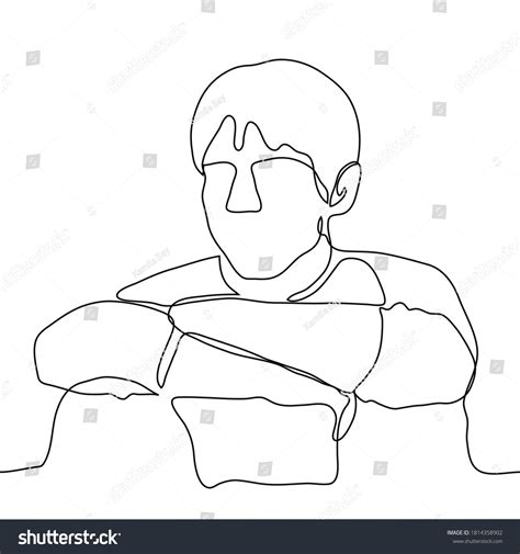 Portrait Man Sitting On Floor His Stock Vector Royalty Free Shutterstock