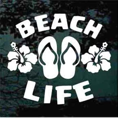 Flip Flop Beach Life Decals For Walls Windows And Cars