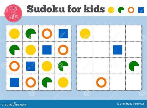 Sudoku Barn Och Vuxna Matematiska Mosaik Magisk Ruta Logikpussel Vektor Illustrationer