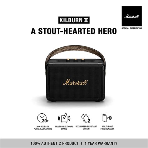 ลำโพงบลูทูธ Marshall Kilburn Ii Black ลำโพง Marshall ลำโพงมาร์แชล
