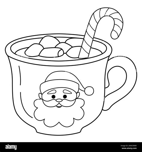 Cute Festive Mug With Santa Cup Of Tea Hot Drinks Cocoa Marshmallow