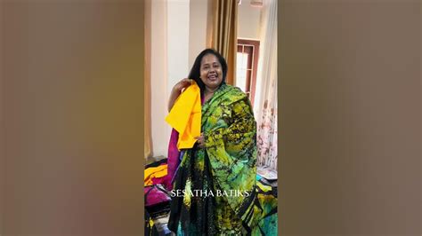 ලස්සනම ලස්සන ශ්‍රී ලංකන් බතික් මල්ටි කලර් සාරි අඩු මිලකට Whatsapp
