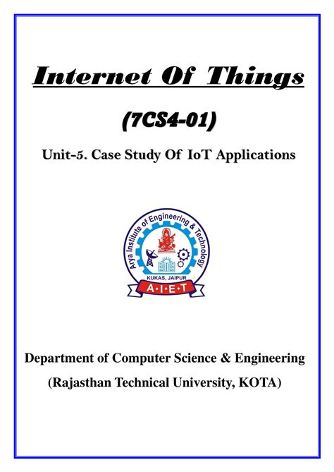 7cs4 Iot Unit 5 The Best Handwritten Notes Internet Of Things 7cs4