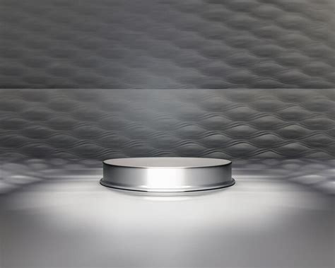 Premium Photo Steel Silver Pattern Podium Product Display