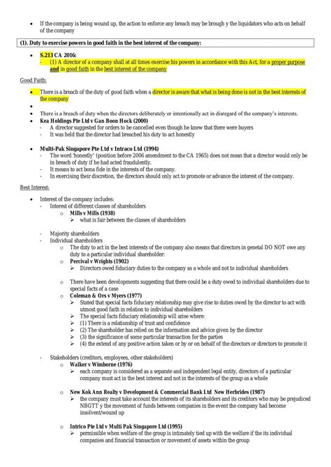 Company Law Notes Law65504 Company Law Taylors Thinkswap