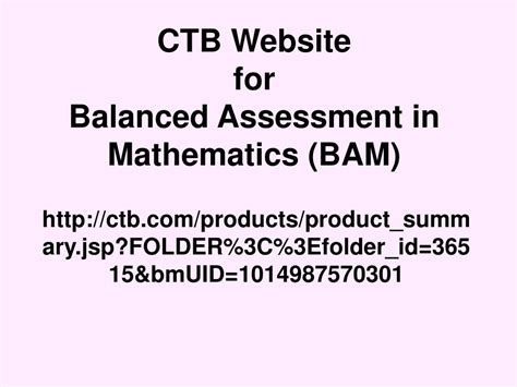 Ppt Balanced Assessment In Mathematics Bam Criterion Referenced