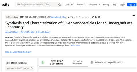 Synthesis And Characterization Of Silver Nanoparticles For An