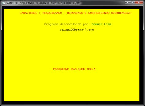 Samuel Lima Programador Cc Caracteres Pesquisando Removendo E Substituindo Ocorrências
