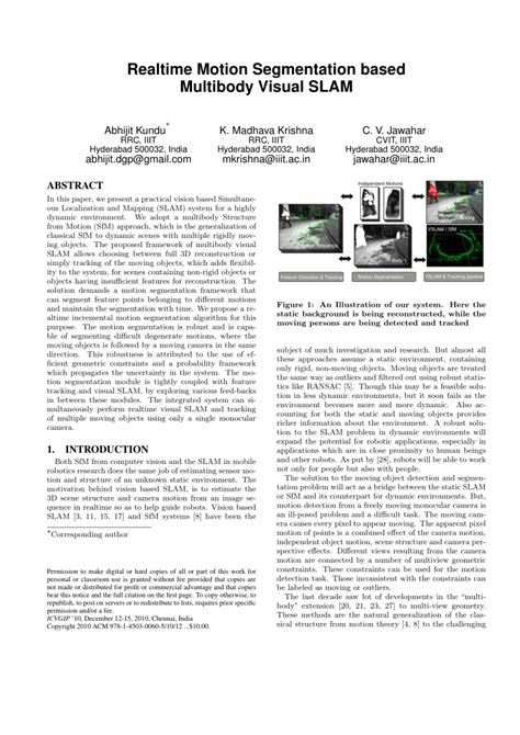 Pdf Realtime Motion Segmentation Based Multibody Visual Slam