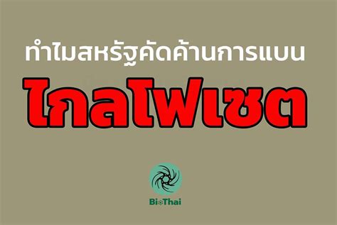 Photo Gallery “ไบโอไทย” แฉเหตุสหรัฐฯ ค้านแบน “ไกลโฟเซต” โยงพืชจีเอ็มโอ