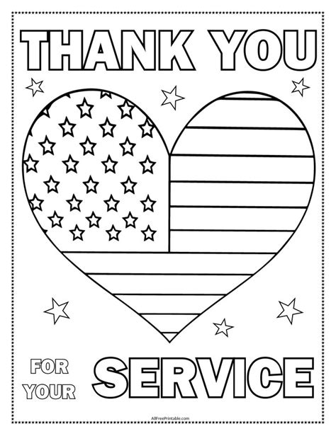 Military Thank You Coloring Pages 2025