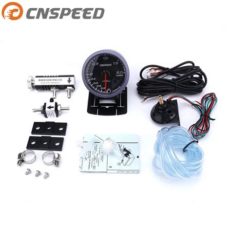 Free Shipping CNSPEED 60MM Car Turbo Boost Gauge 2BAR Adjustable Turbo Boost Controller Kit 1