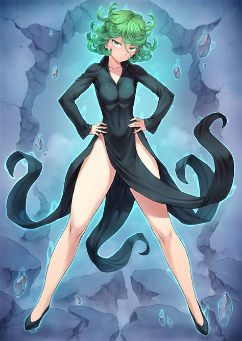 Rule 34 1girls Black Dress Color Female Female Only Green Eyes Green Hair Mogudan One Punch