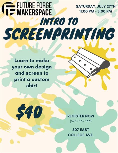Screen Printing Classes The Future Forge