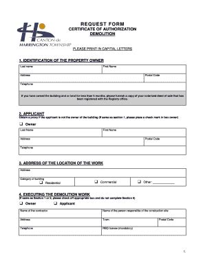 Fillable Online Demolition Permit Demolition Fax Email Print PdfFiller