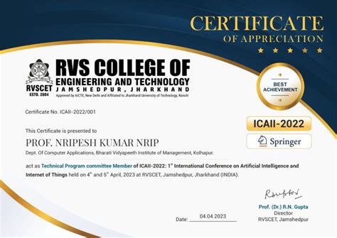 Prof Nripesh Kumar Nrip On Linkedin Springer Rvscet Artificialintelligence Iot