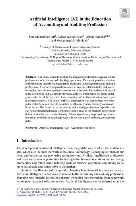 Pdf Artificial Intelligence Ai In The Education Of Accounting And Auditing Profession