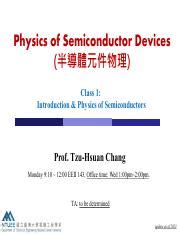 Introduction To Physics Of Semiconductor Devices Fundamentals Course