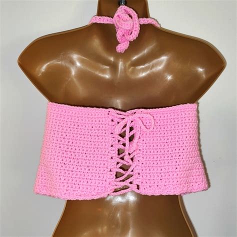 Hand Crafted Tops Handmade Crochet Sexy Boho Bralette Festival