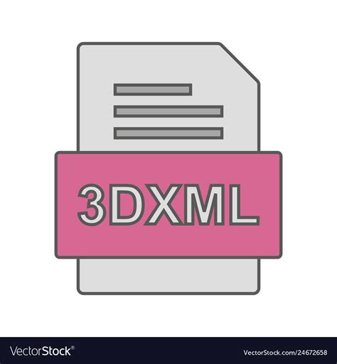 3dxml File Document Icon Royalty Free Vector Image