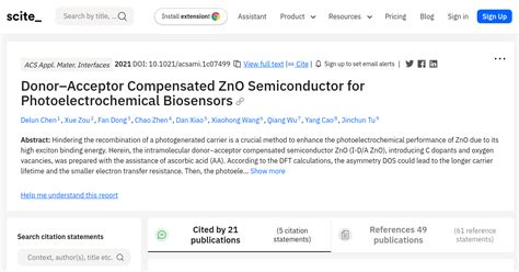 Donoracceptor Compensated Zno Semiconductor For Photoelectrochemical