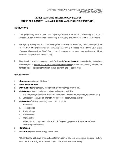 Mkt Group Assignment Guidelines Rubrics Mkt Marketing