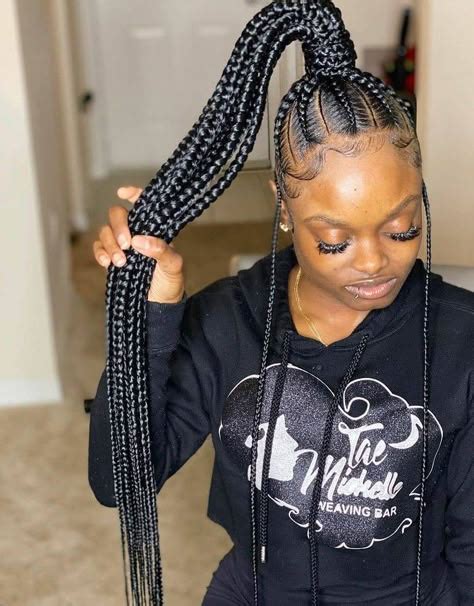 Feed In Braids Ponytail