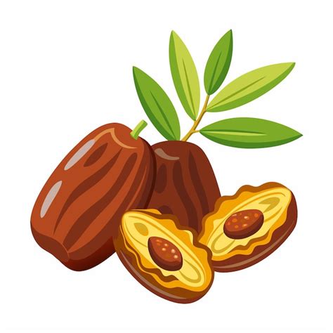 Date Fruit Vector Illustration Isolated On White Background Premium