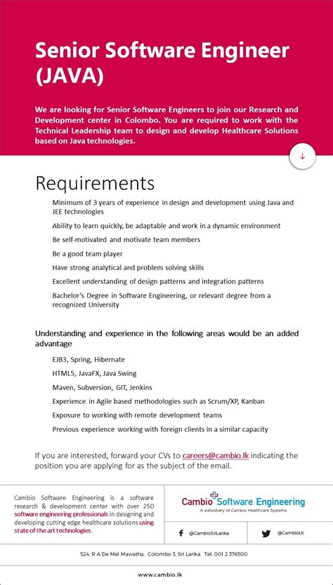Senior Software Engineer Java