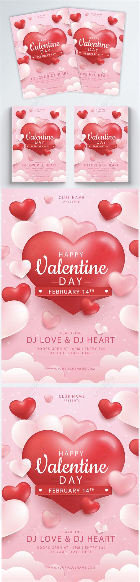 해피 발렌타인 데이 전단지 이미지 사진 450112871 무료 다운로드