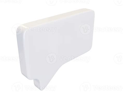 White Rectangular Dialog Bubble D Render PNG