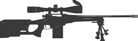 Silhouette Sniper Rifle Gun Military Weapon Black Color Only 44638378