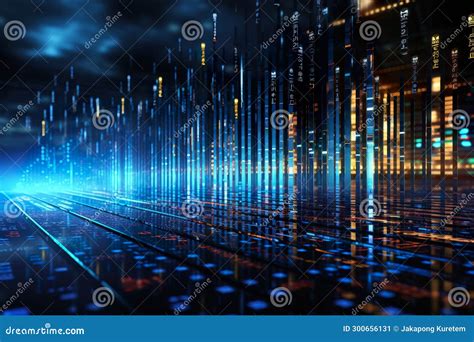 a rendering of a technology data binary code network background stock