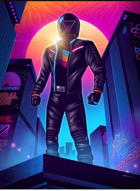 Retrowave Biker Synthwave Art Digital Illustration Retro Waves