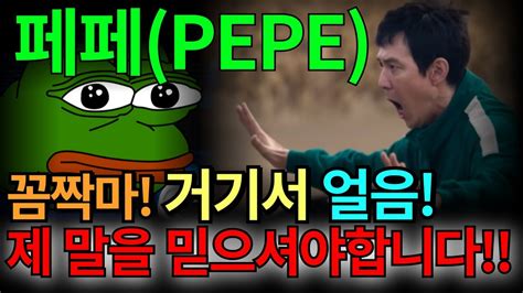 페페 코인 페페 매도 절대 금지 지금 팔면 평생 후회합니다 Youtube