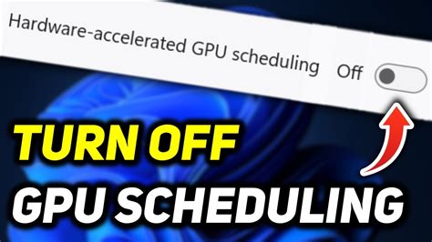 How To Turn Off Hardware Accelerated Gpu Scheduling Windows 11 Youtube