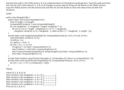 Solved Examine The Code In The Code Section It Is An