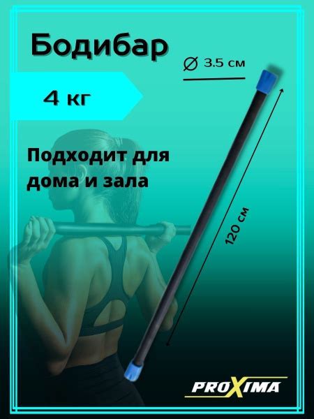 Бодибар PROXIMA голубой 4кг / Неопреновый бодибар / Палка ...
