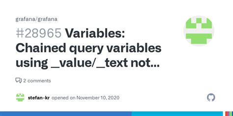 variables chained query variables using value text not